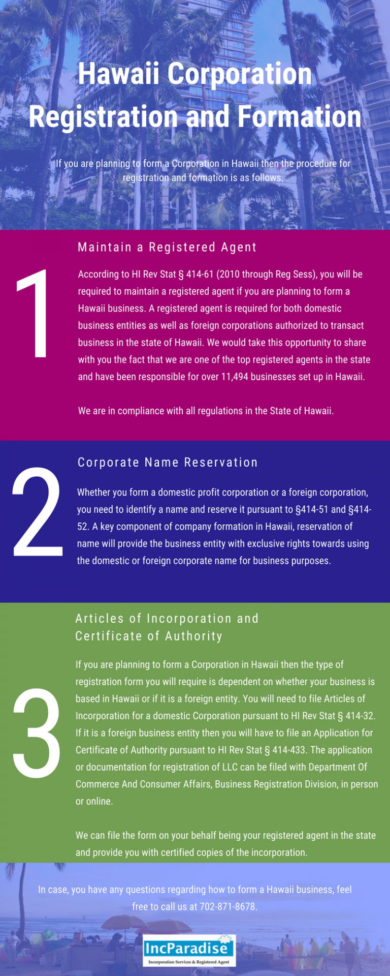 Hawaii LLC and Corporation Registration and Formation | IncParadise